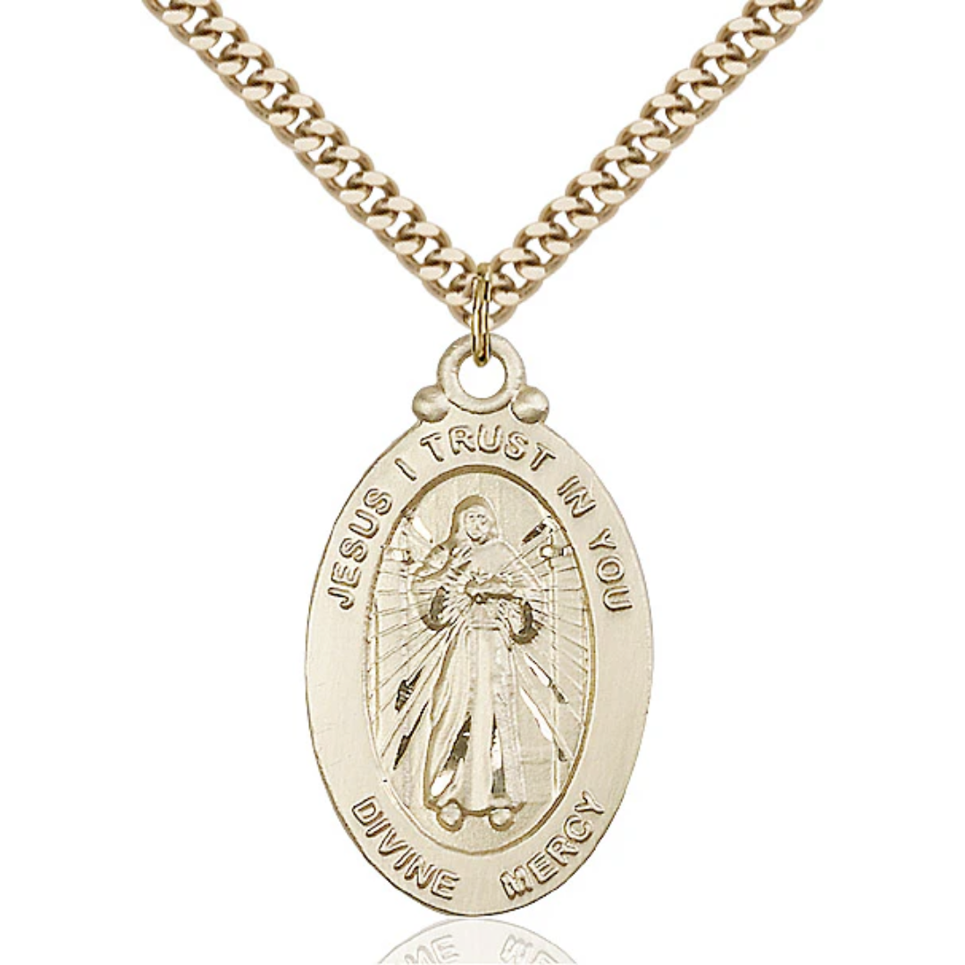 Divine Mercy Necklace Gold Filled 24" – Reger's Church Supplies ...