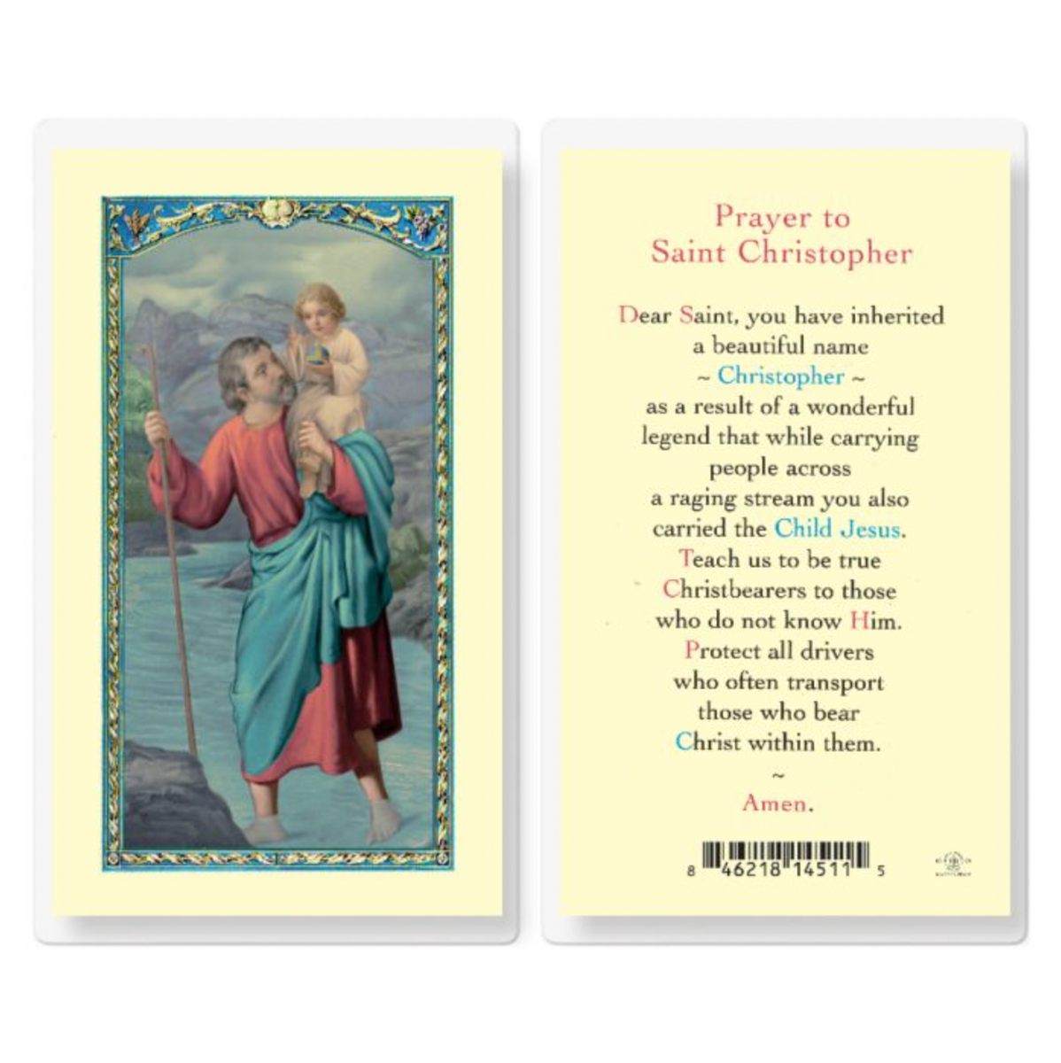 Christopher - Saint Christopher Holy Card – Reger's Church Supplies ...