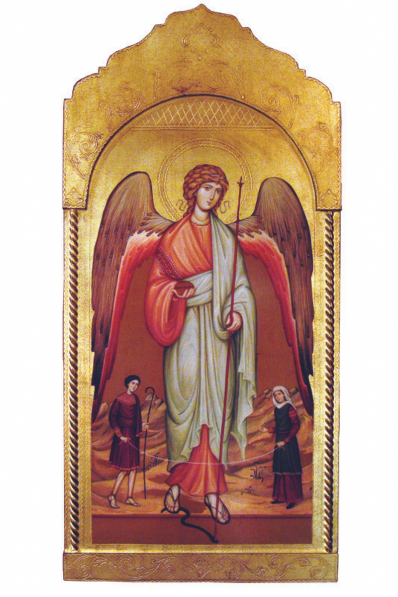 Archangel St. Raphael Florentine Plaque - Goldscheider – Reger's Church ...