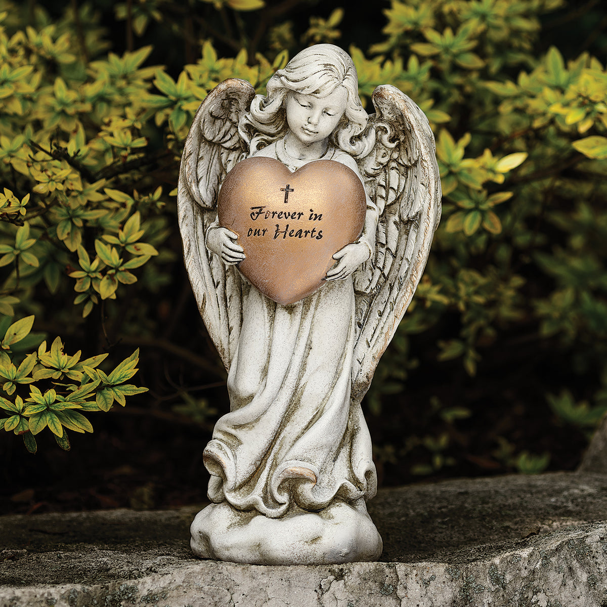 Memorial Heart Angel Garden Statue - Forever in Our Hearts | Joseph's ...
